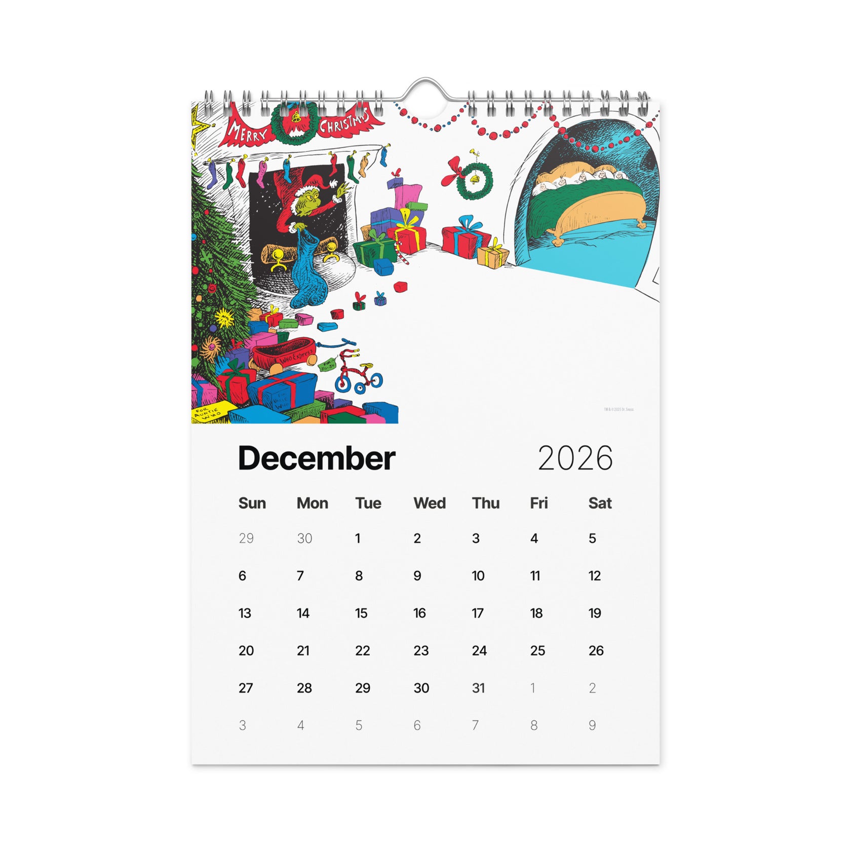 The Grinch 2026 Wall Calendar | Dr. Seuss Holiday Decor – Dr. Seuss ...